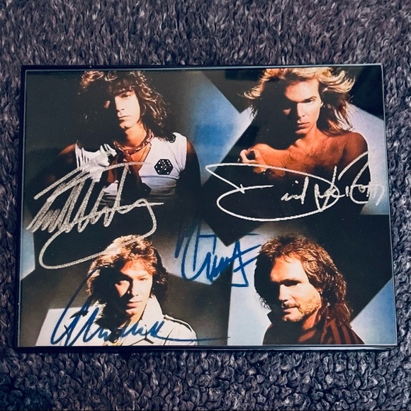 Eddie Van Halen | Accessories | Van Halen Autographed Band 8x Framed ...